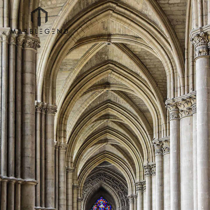 Natural Stone Columns - Hallway Groin Vault Moulding