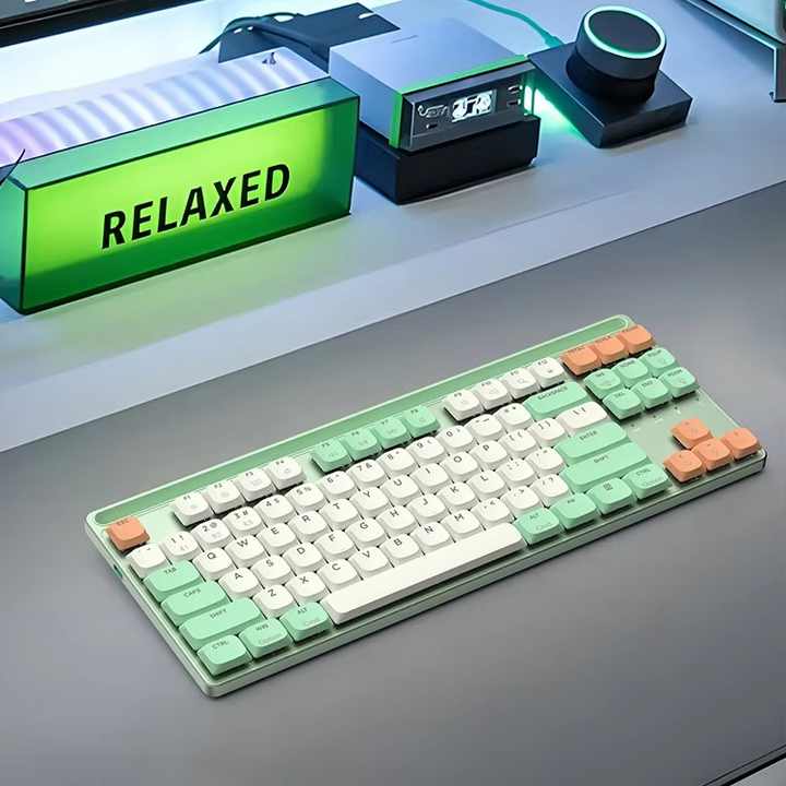 Purple Mechanical Keyboard with Brown Switches for Gaming