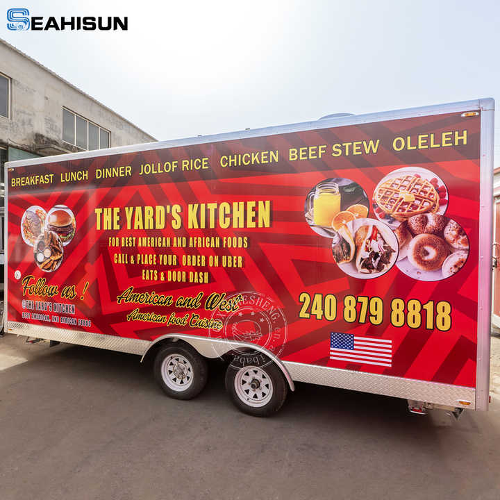 Mobile Coffee Truck Hot Dog Trailer Cart Fried Chicken Mobile Kitchen ...