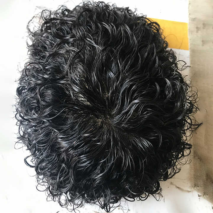 Custom Lace Base Curly Wave 100% Human Hair Prosthesis