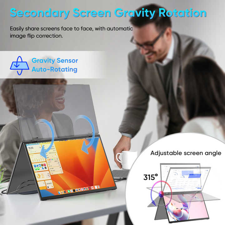 15.6" Triple Portable Double Screen Laptop 1080P Portatil Monitor ...