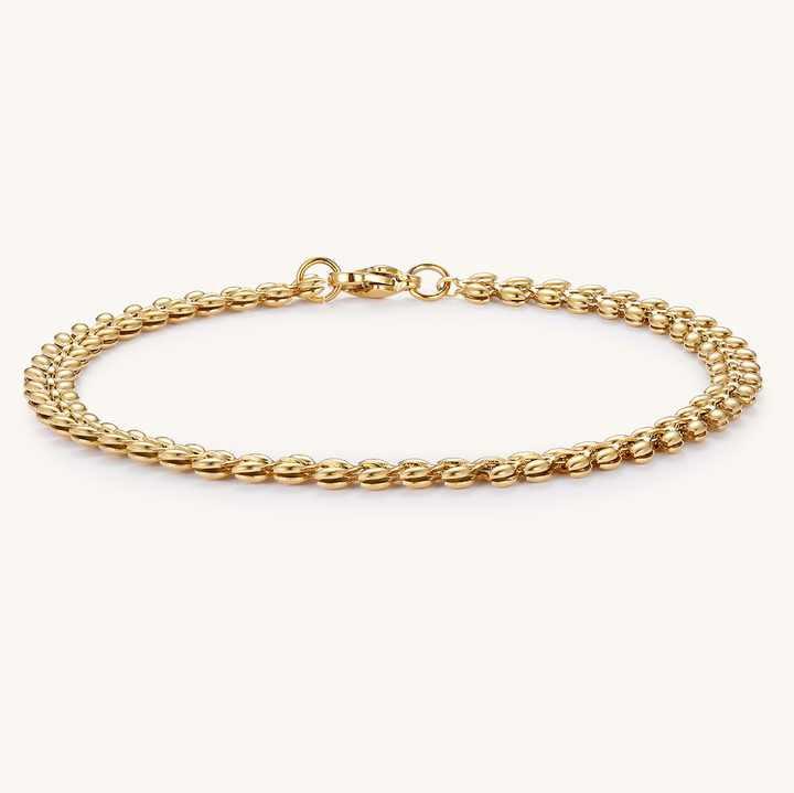 Gold Cuban Link Bracelet Stainless Steel Women, Gold Plated Wheat Chain ...