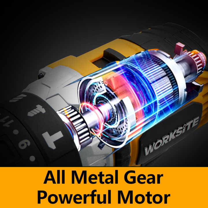 WORKSITE 20 Volt Brushless Mini Drill Wireless Lithium Ion Battery ...