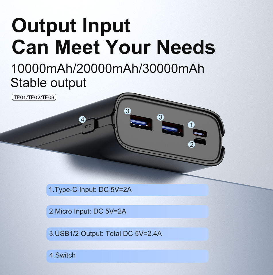 OEM 20000mAh Power Banks Portable 20000mAh Mobile Power Bank with Dual ...
