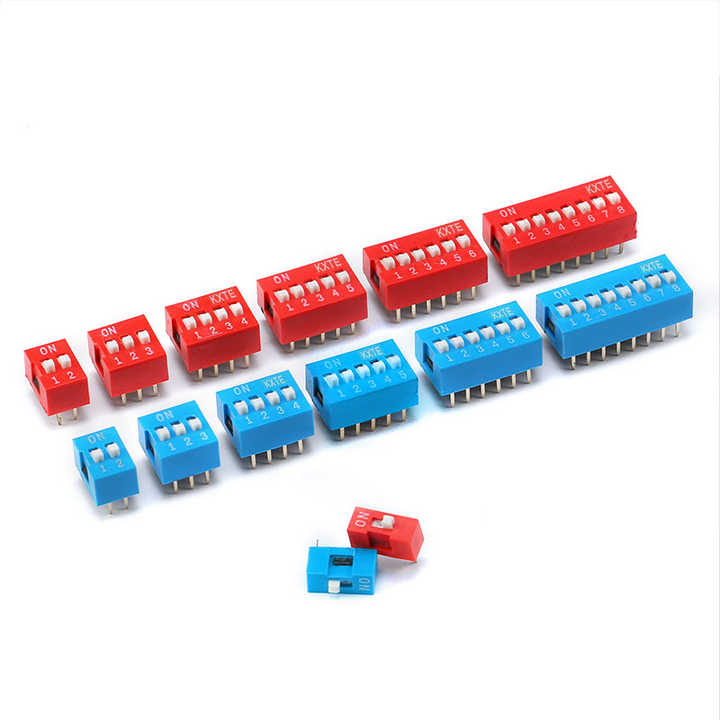 10PCS/Lot Toggle Switch 1P 2 3 4 5 6 8 Bit Pin DIP Switch Spacing 2.54MM DIP Slide Type Switch ...