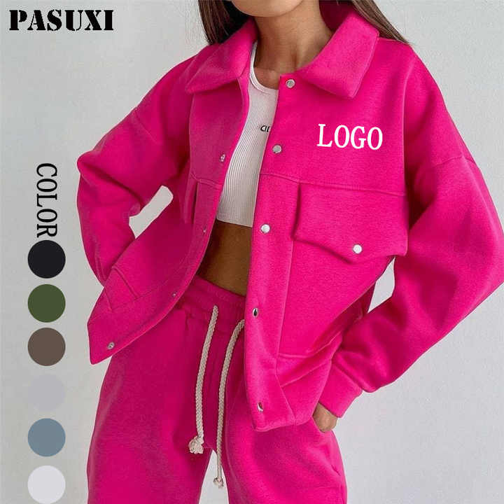 PASUXI Custom Logo 2 Piece Set Sweatsuit Fleece Hoodies Joggers Hoodie ...
