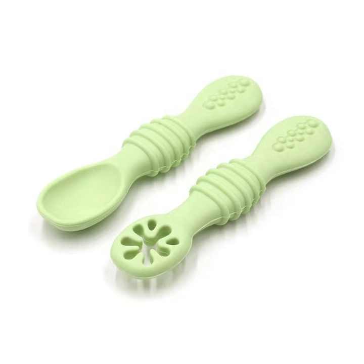 Silicone Baby Spoon Set Kids Led Weaning Silicone Feeding Utensils Baby ...