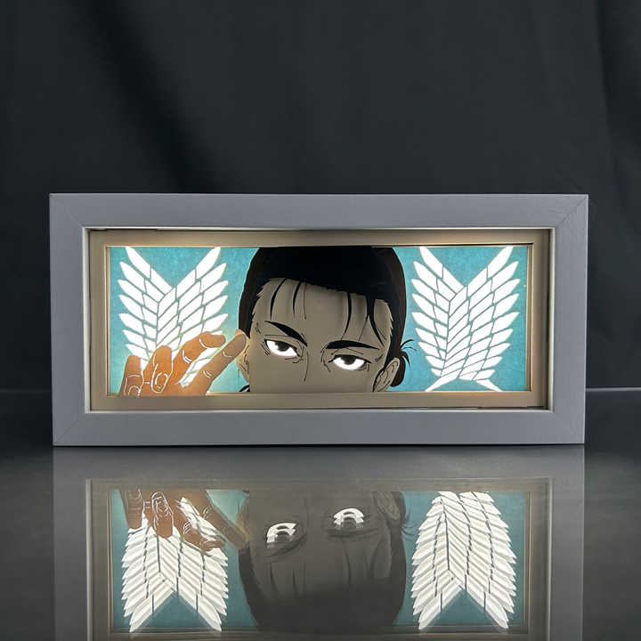 Attack on Titan Anime Light Box MDF Wood Frame Laser Paper Cut Shadow ...