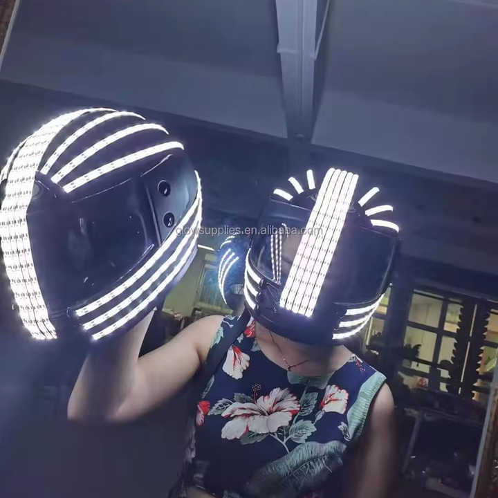 Halloween LED Helmet - Luminous Dance Headgear for Clubs