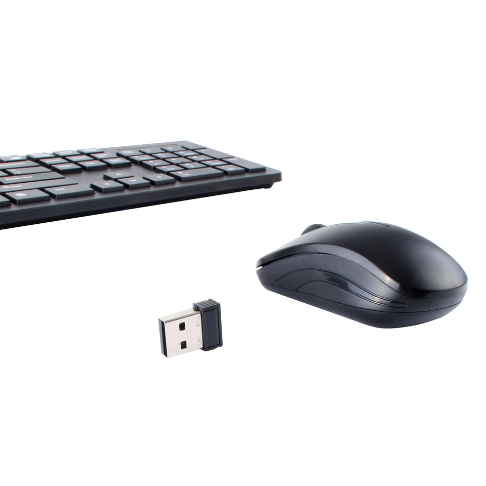 VCOM 2.4GHz Wireless Keyboard Mouse Combo with USB Receiver Laptop ...