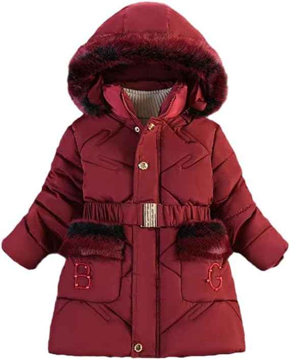 Winter Coats for Girls Hooded Waterproof Floral Printed Kids Toddler ...