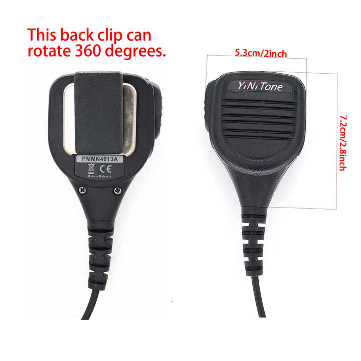 Yinitone TK 2 Pin Heavy Duty Speaker Microphone IP54 Waterproof ...