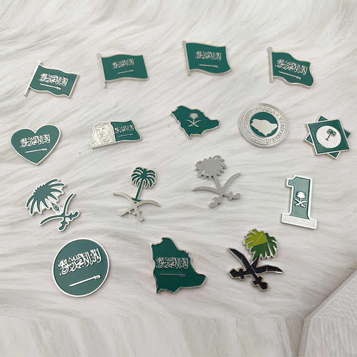 Custom Magnetic Saudi Arabia KSA Flag Pin Badge