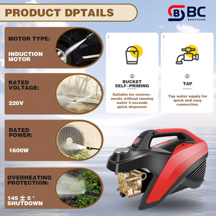 Car Washer 2800w 200bar Portable High Pressure Cleaner Washer for Home ...
