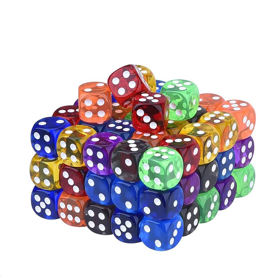 Customizable Transparent D6 Dice - Perfect for Board Games