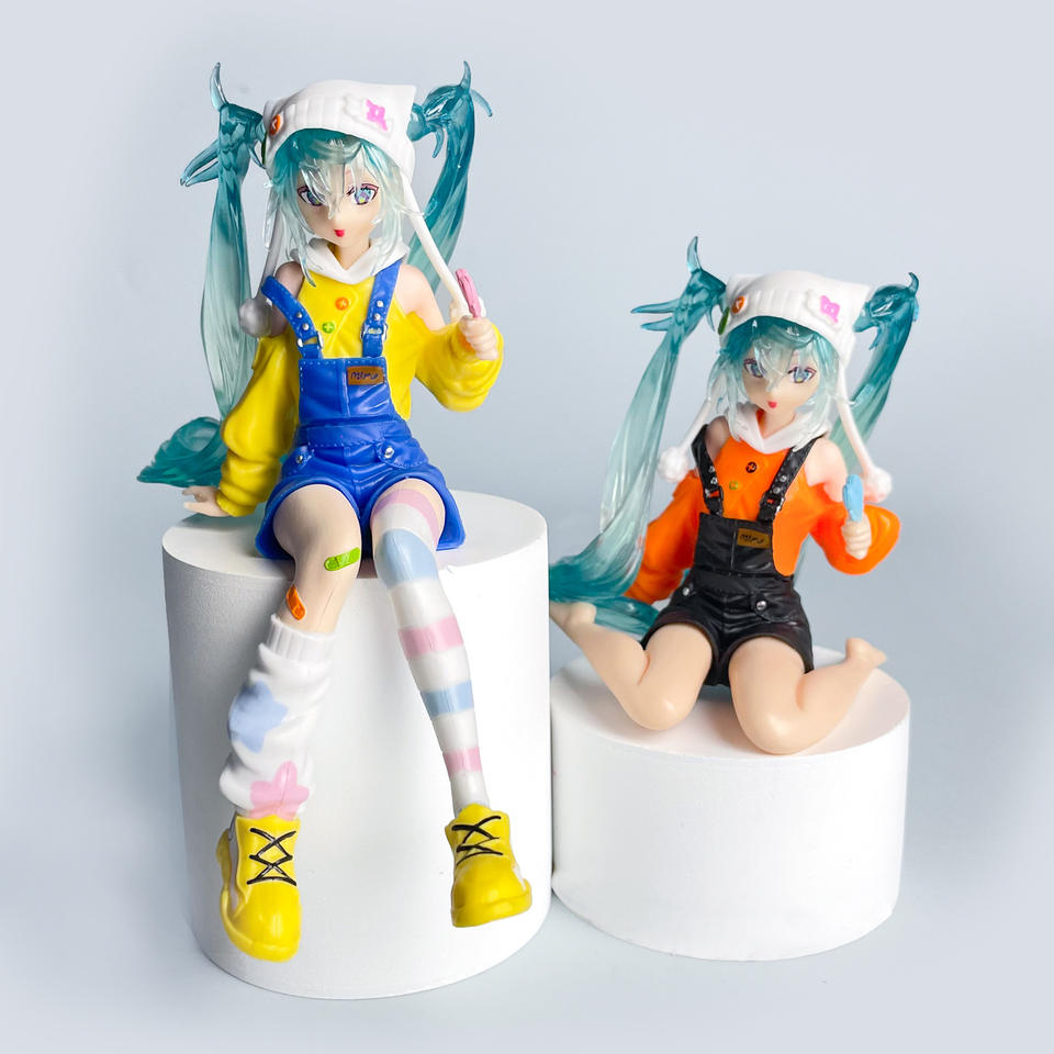 HESPER 9-14CM Cartoon Manga Figurine Statue Sitting Miku Candy Sweet ...