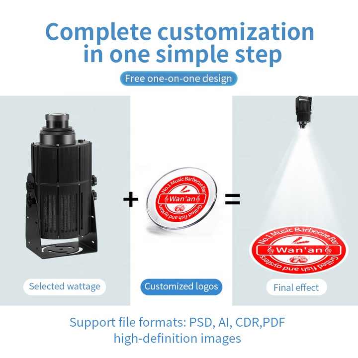 200W Custom IP65 logo Night Projector Light for Store Advertising ...