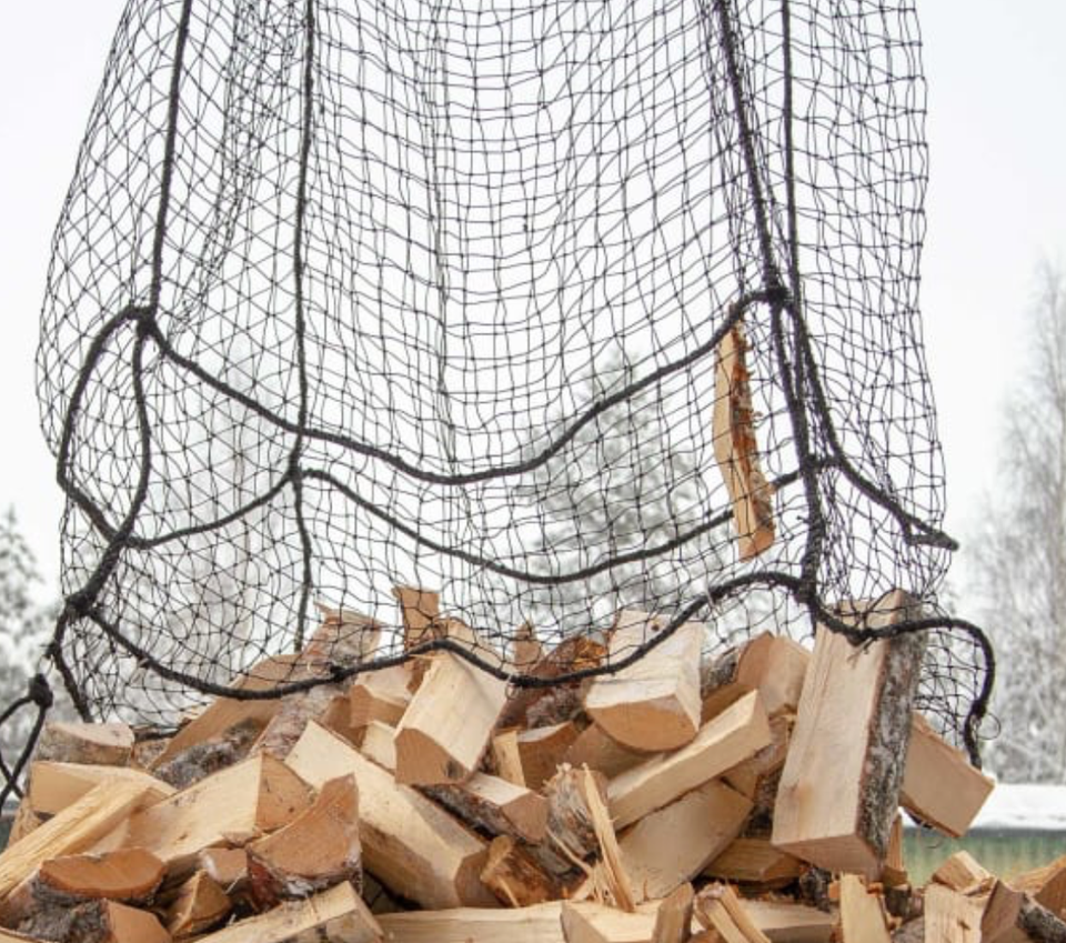 100% HDPE Plastic Firewood Net Bag - Recyclable & Durable