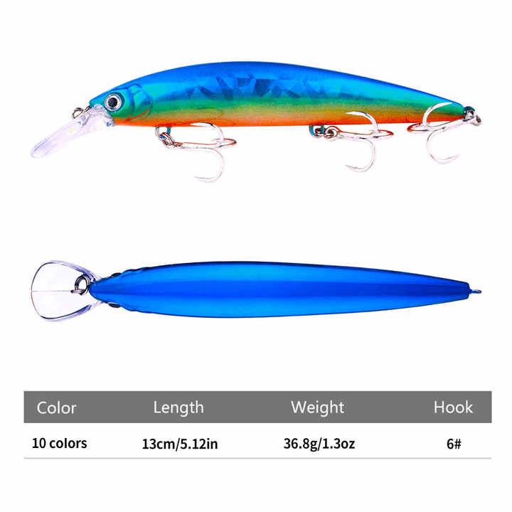 13cm Heavy Sinking Minnow Lure - Versatile Saltwater Bait