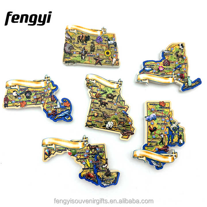 USA Fridge Magnet Set Collectible America 50 States Refrigerator Magnet ...