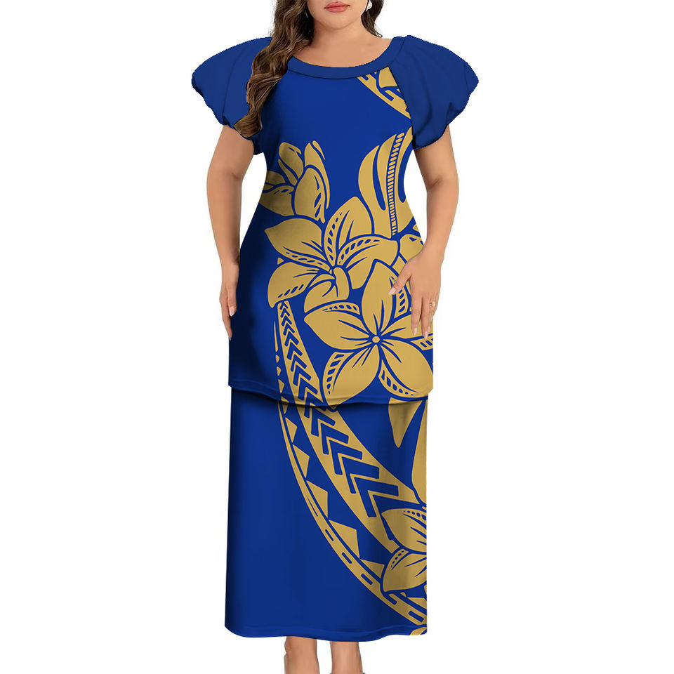 1 MOQ Custom Big People Plus Size Bubble Sleeve Tonga Puletasi Samoa ...