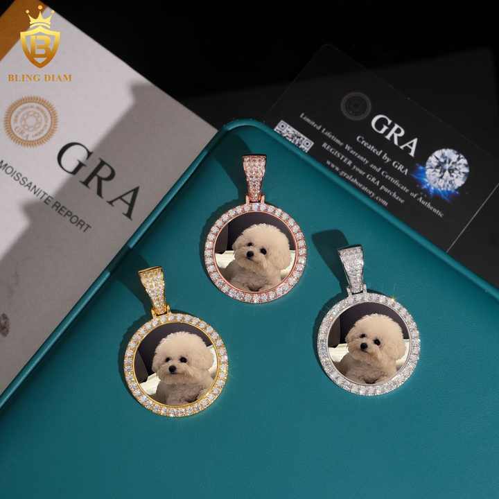 Memory Hip Hop Custom Jewelry Iced Out Moissanite Diamond Photo Pendant ...