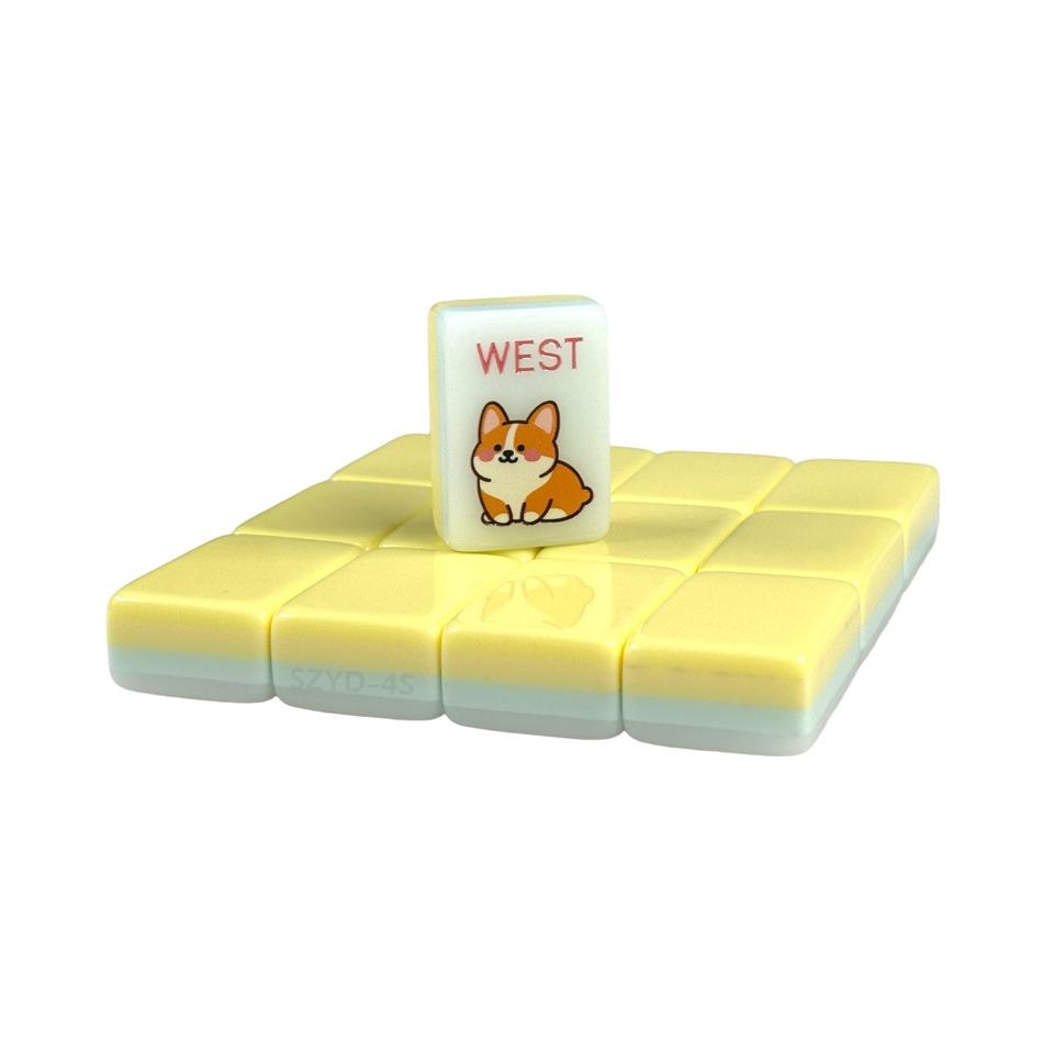 High-end UV Printed Mahjong Tiles Set Four-layered Acrylic Yellow ...
