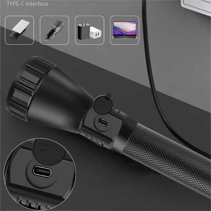 1000 Lumens Zoomable Tactical Flashlight Long Range White Laser ...