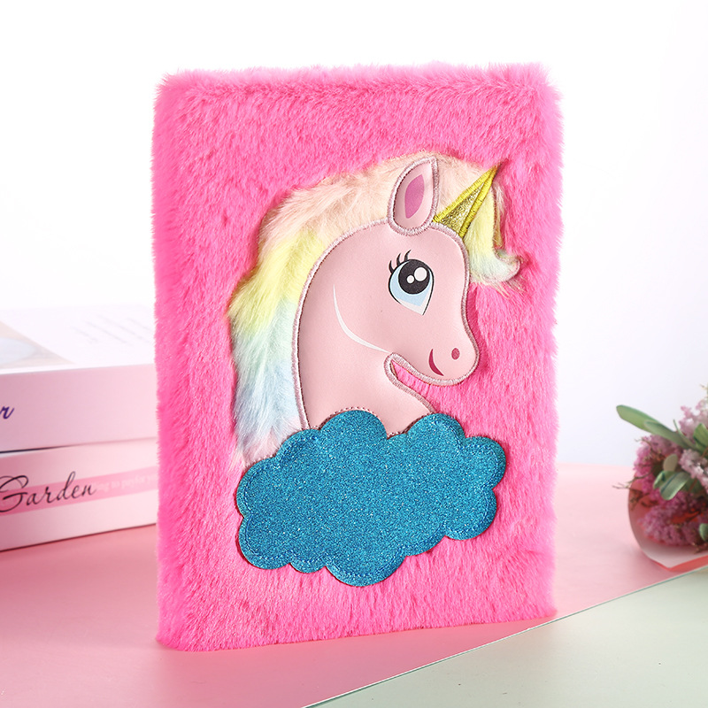 Custom A6 A5 B5 Furry Journal Notebook With Lock Kawaii Cartoon Gift ...