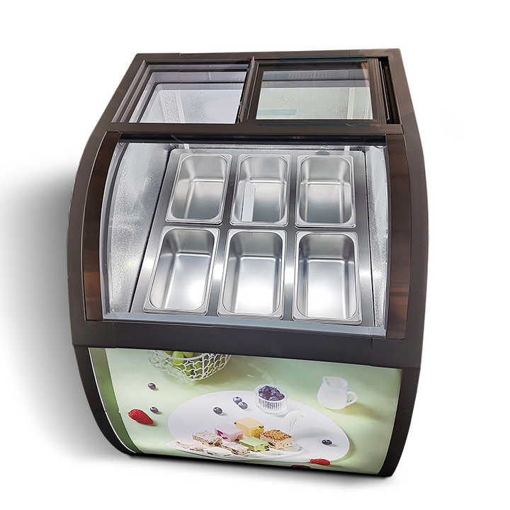 Counter Gelato Barrels & Ice Cream Display Showcase