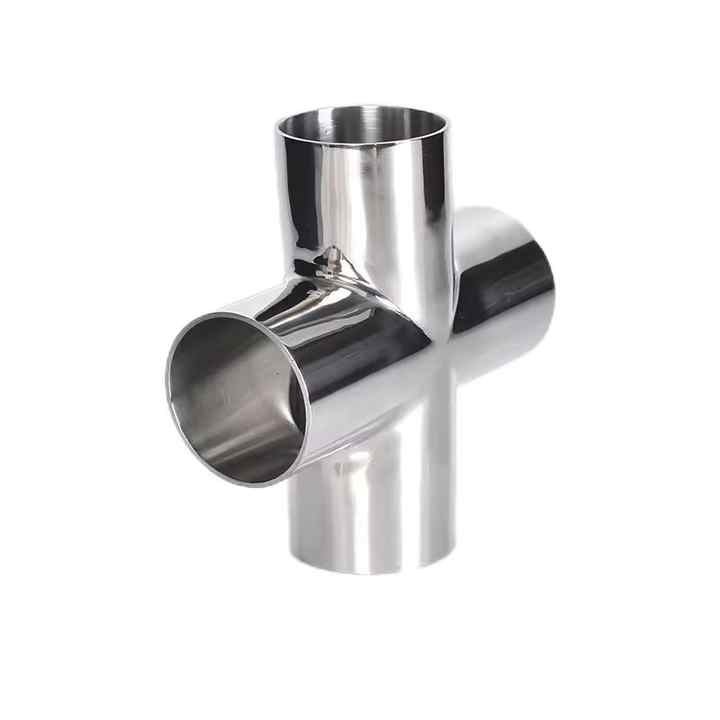 Sanitary Welded Crossover Stainless Steel Pipe 304 316 Four-way Pipe ...