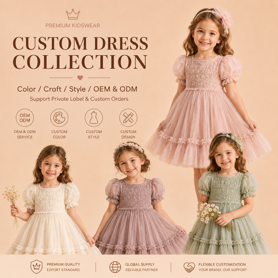Baby Girl Casual Summer Dress with Puff Sleeves O-Neck and Layered ...