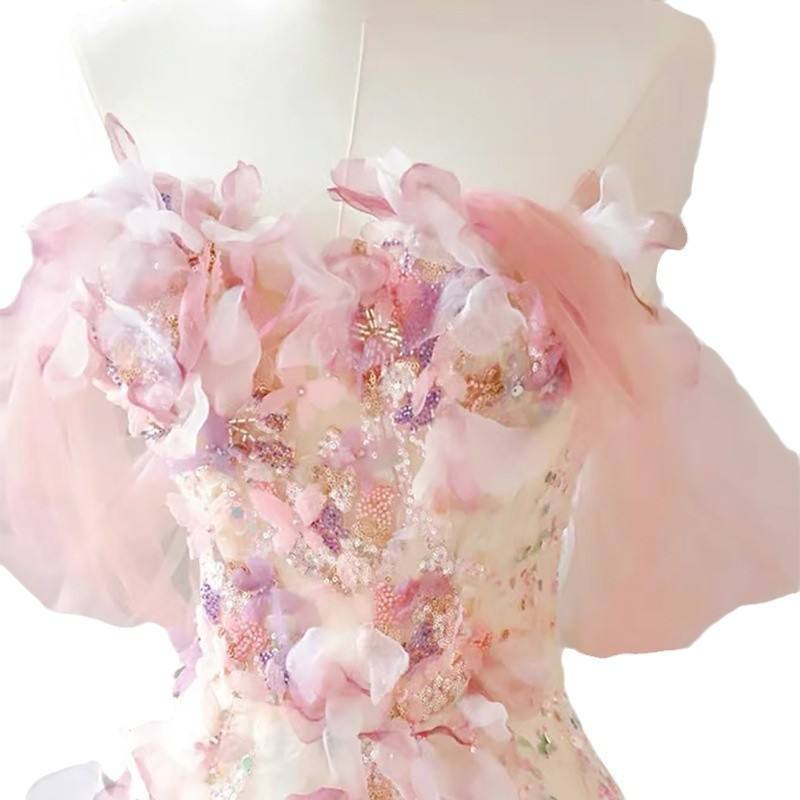 New Style Bride High-end Art Examination Host Flower Evening Toasting ...