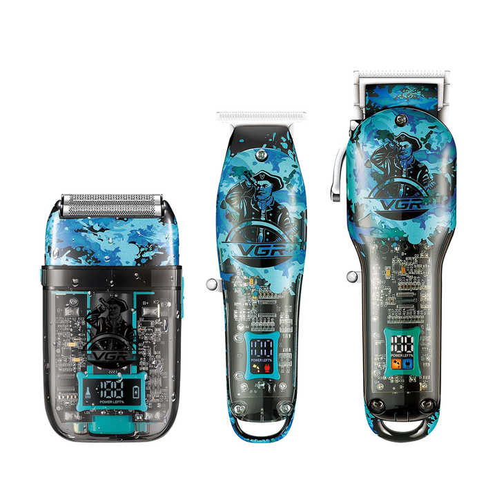 VGR V-645 Transparent Barber Combo Foil Shaver - 300 Min
