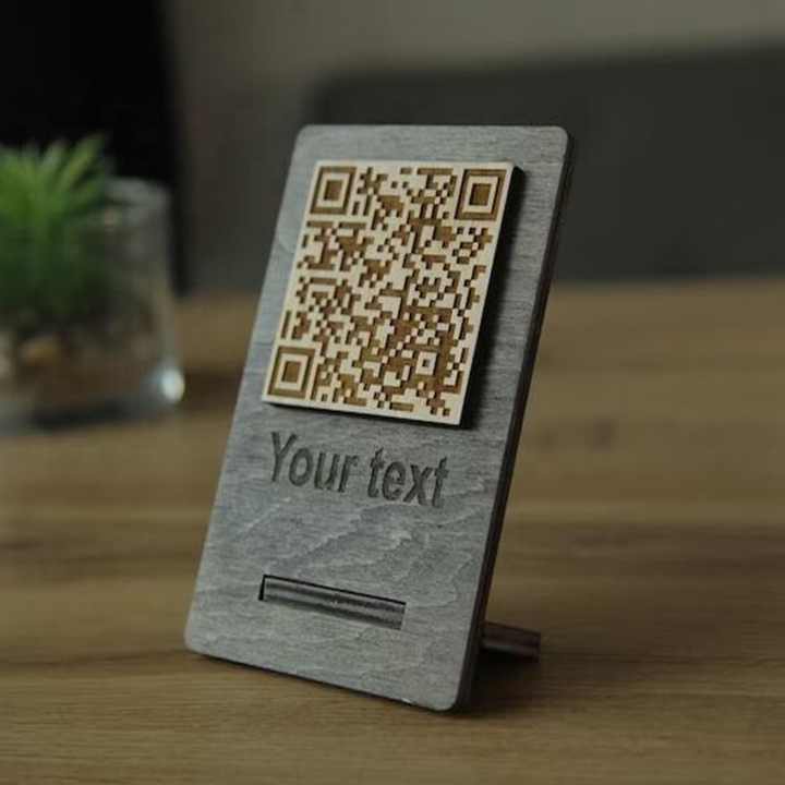 Custom QR Code Table Sign Wood Google Review NFC Display Stand| Alibaba.com