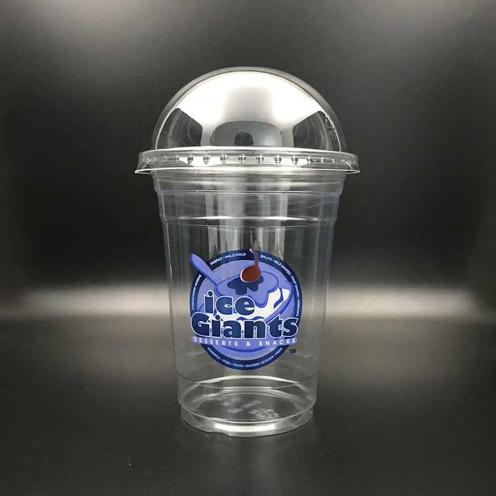 Disposable Pet Plastic Cup With Flat Lids Custom Printing Cups For Iced ...