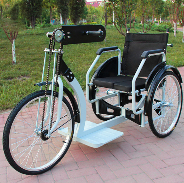 In China Folding Tricycle Manual Wheelchair for Disabled