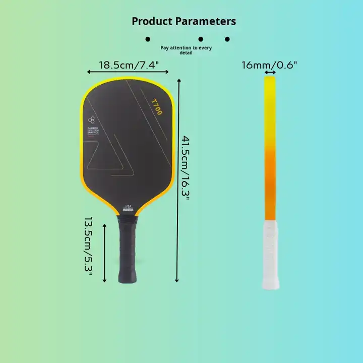 16mm Competition Grade Pickleball Racket Durable for Toray Carbon Fiber ...