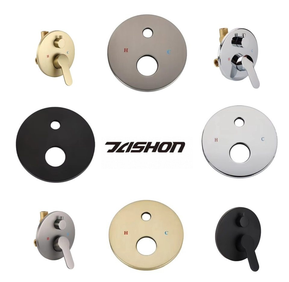 JASTON Golden Round 2 Holes Concealed Faucet Cover Plate Mixer ...