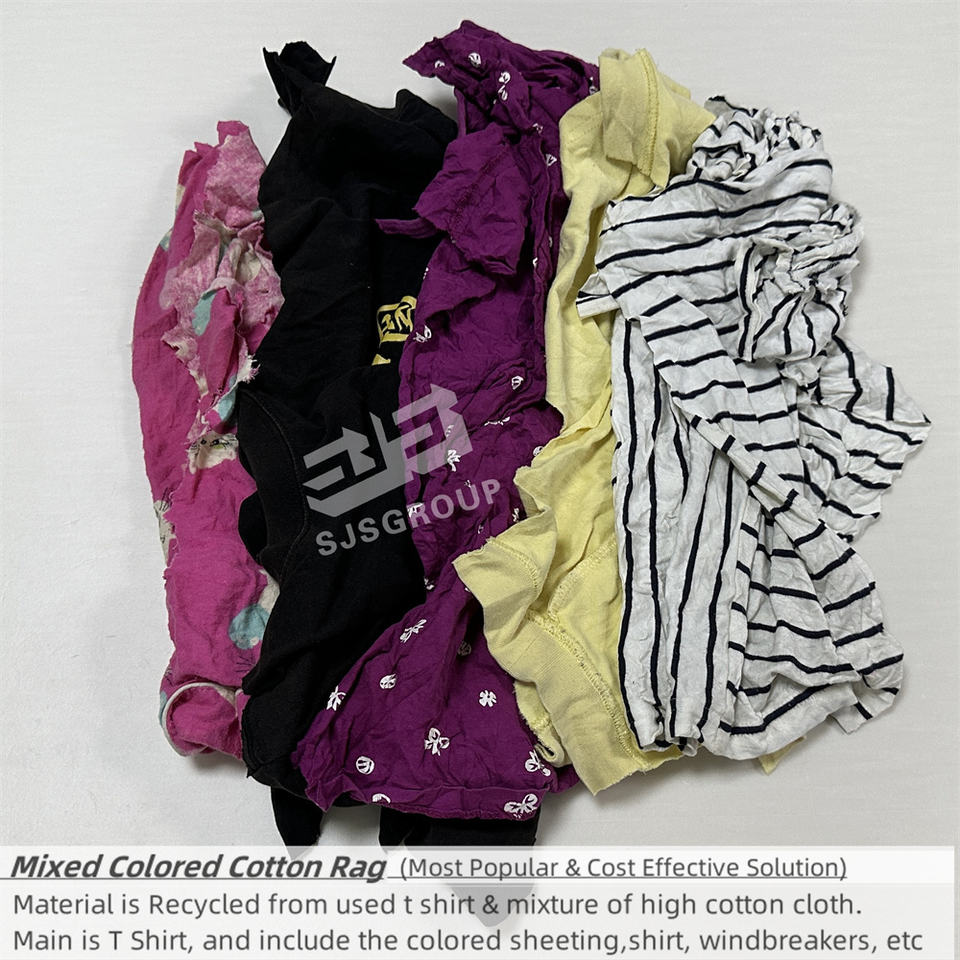 10kg Bag Industrial Cleaning Rags Workshop Mixed Rags Coloured Cleaning ...