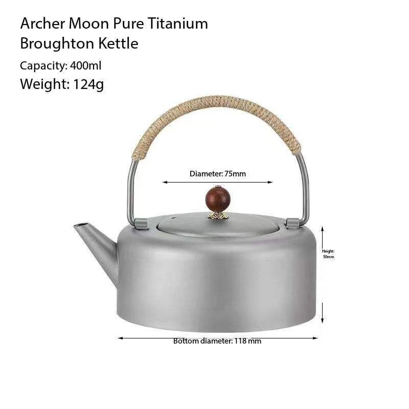 Lightweight Titanium Tea Kettle Set, 400ml Stackable Camping Teapot ...