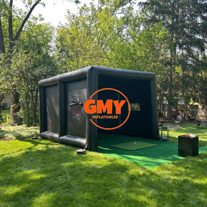 GMY Inflatables Black Tent Training Cage Hitting Bay Inflatable-golf ...