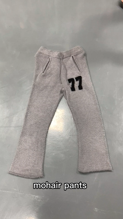 High Quality Custom Unisex Flare Sweatpants - Fuzzy Stacked Pants