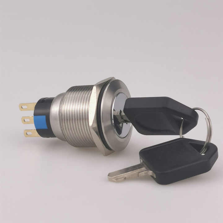 22mm Stainless Steel Waterproof Metal Knob Switch Three-Pin Key ...