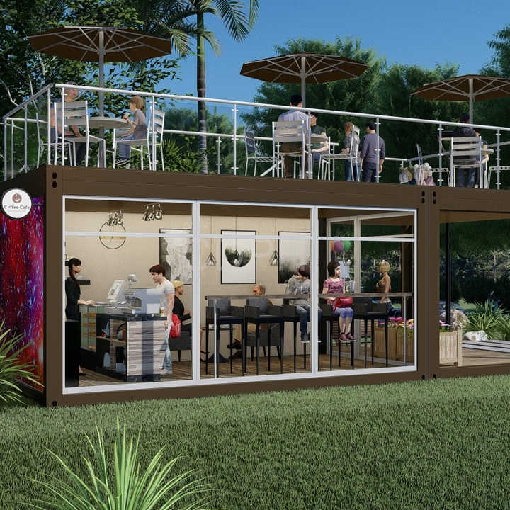 20ft 40ft Prefab Coffee Shop Bar Restaurant Luxury Flat Pack Container ...