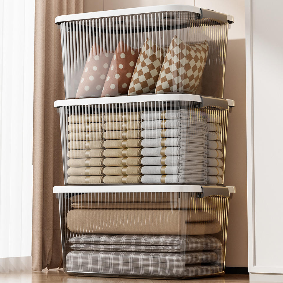 Extra-Large Transparent Dust-Proof Plastic Clothes Storage Bin Clothing ...