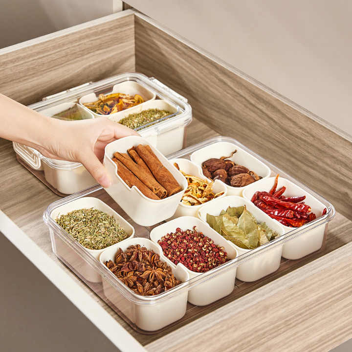 Rayshine Plastic Sealed Round Storage Divider Containers