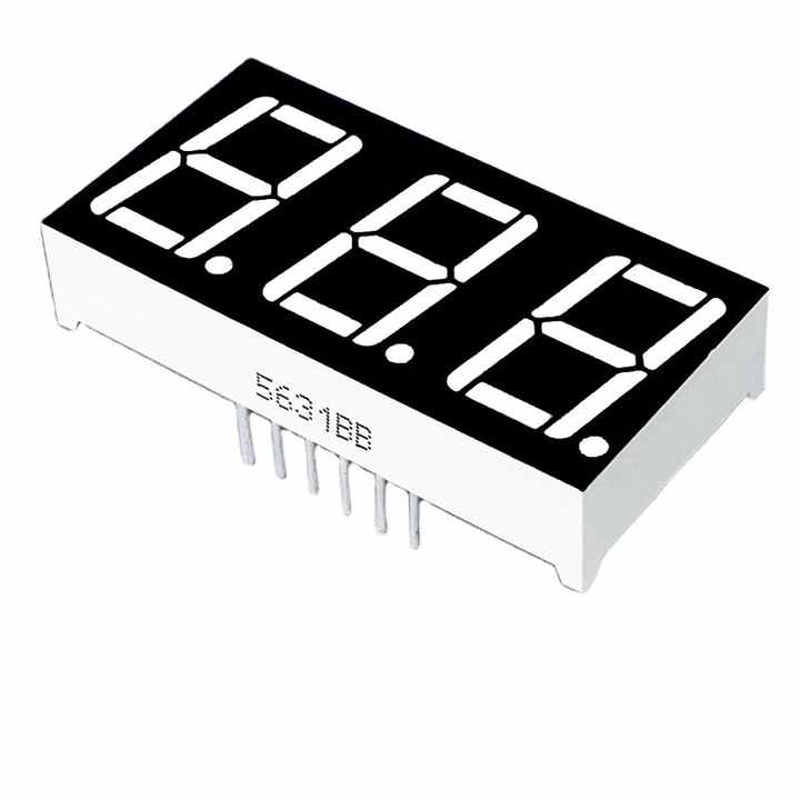 3 Digit 7 Segment Display Super Red Common Anode 0.28 0.36 Inch 3 Digit ...