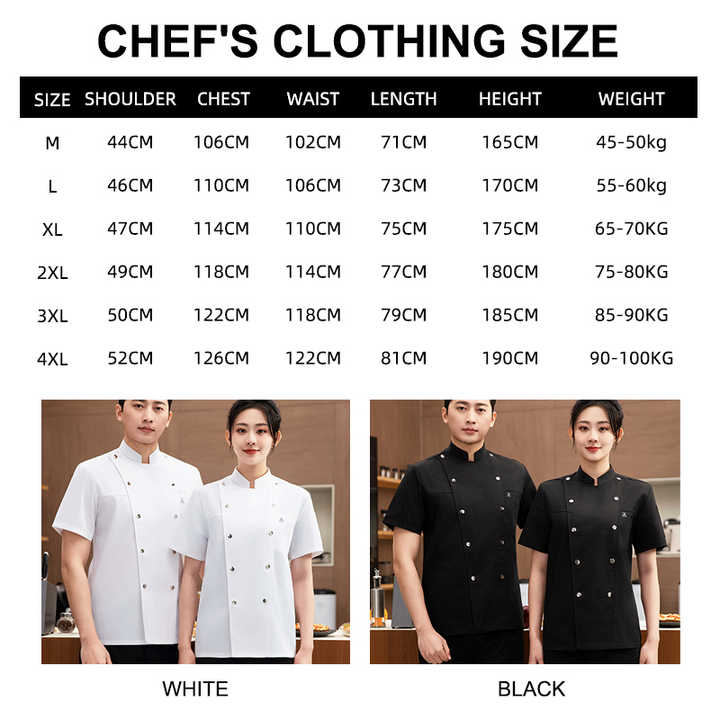 Classic Silver Double Breasted Short Sleeve Unisex Chef Clothes ...