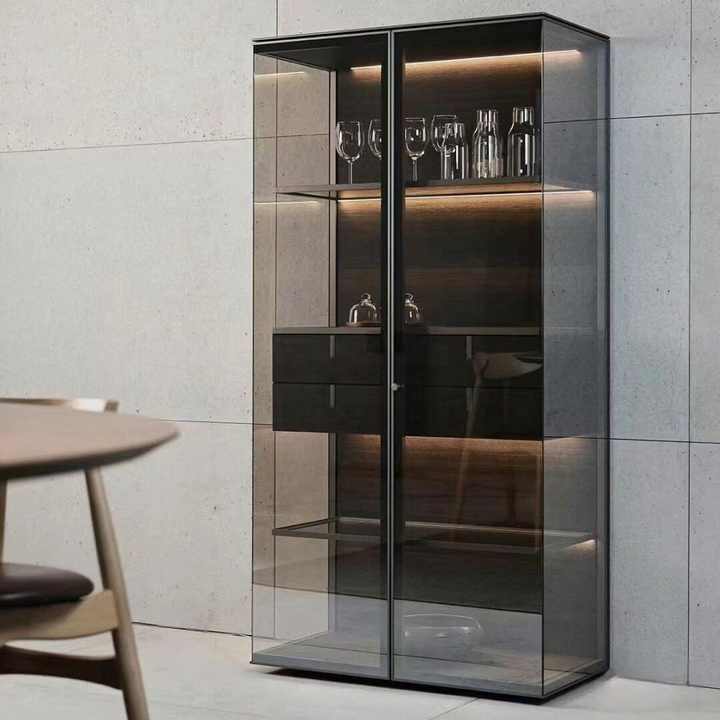 Lighted Transparent Aluminum Glass Display Case - Vip
